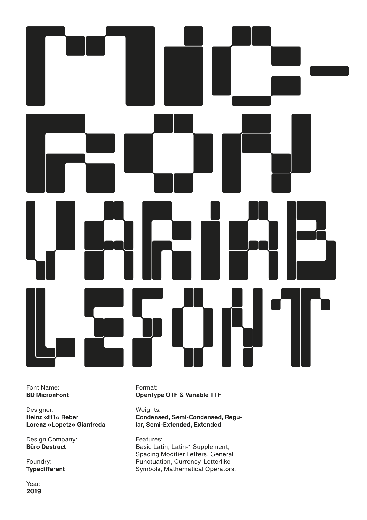 Typedifferent - BD MicronFont